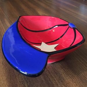 clay art | Kitchen | Clay Art Baseball Hat Dessert Snack Dishes Plate ...